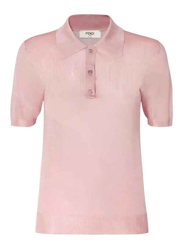 Fendi Buttoned Polo Shirt - Pink