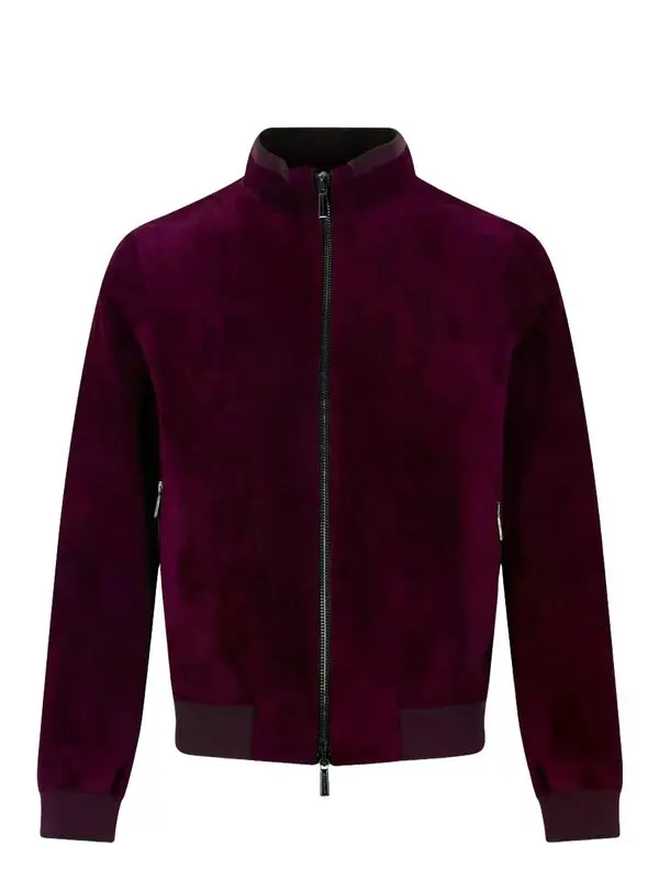 MOORER Zip-up Bomber Jacket - Purple