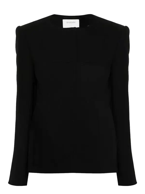 Sportmax Collarless Single-breasted Blazer - Black