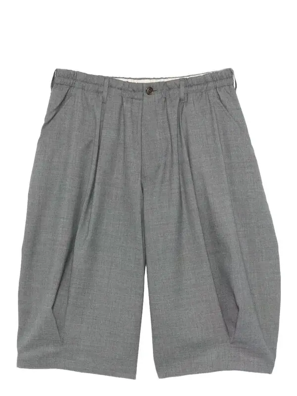 KHOKI Tailored Pleated Shorts - Grey