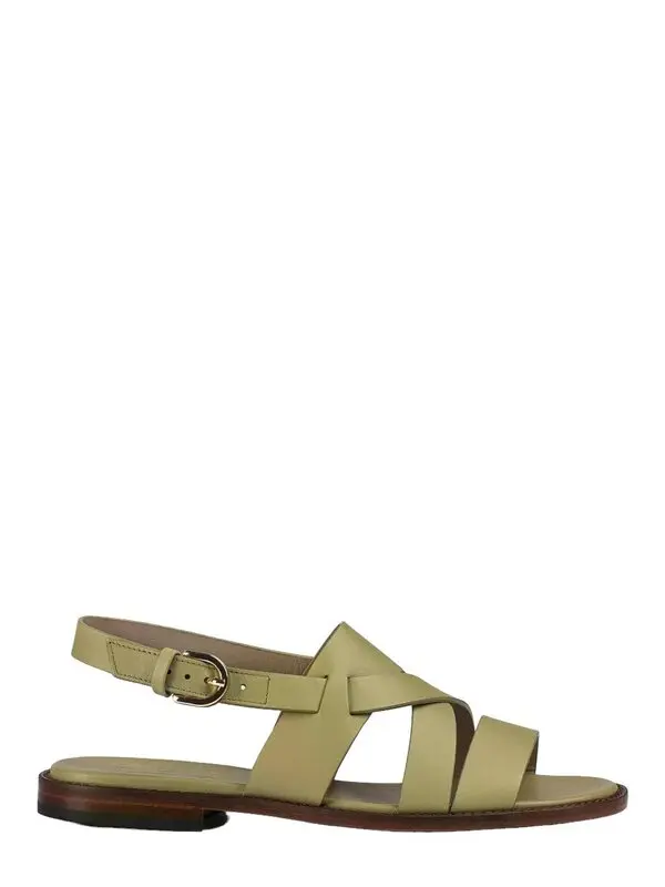 DOUCAL'S Leather Crossover Sandals - Green