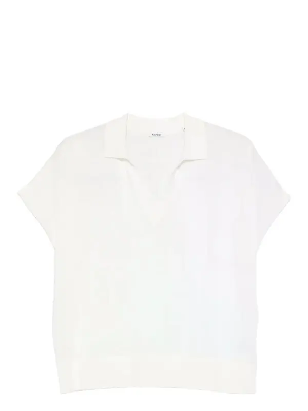 Aspesi V-neck Short-sleeve Top - Neutrals