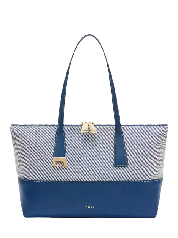 Furla Olivia M Striped Tote Bag - Blue