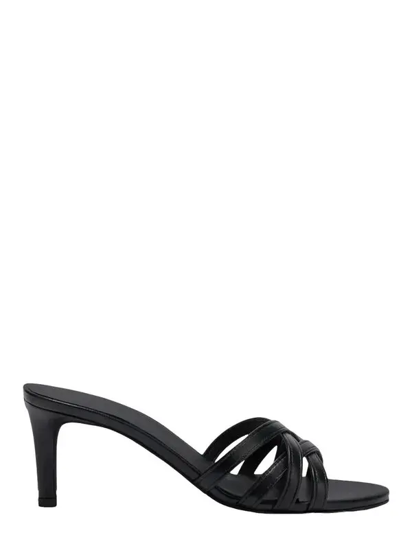Furla Crossover Strap Leather Sandals - Black