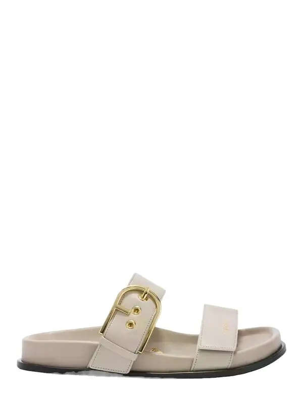 Furla Solea Buckle Strap Leather Sandals - Neutrals