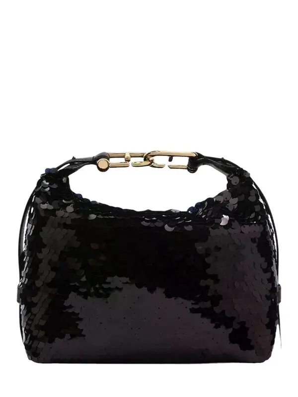 Furla Tonie Sequin Chain Shoulder Bag - Black