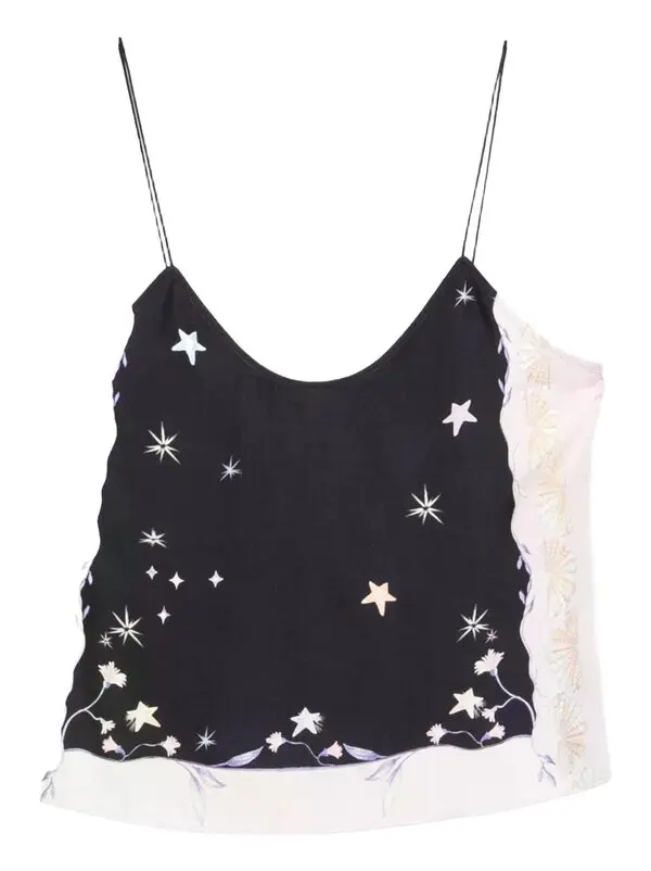 FORTE_FORTE Star-print Top - Black