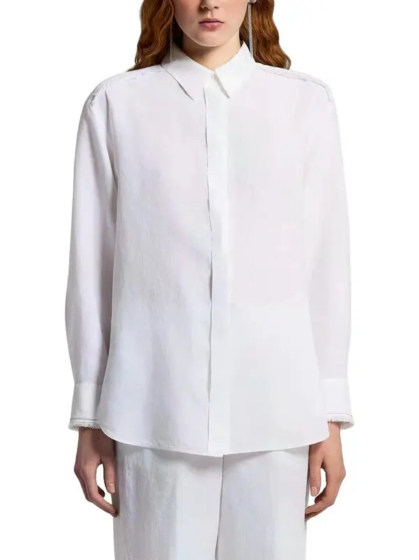 Peserico Fringed Trim Shirt - White
