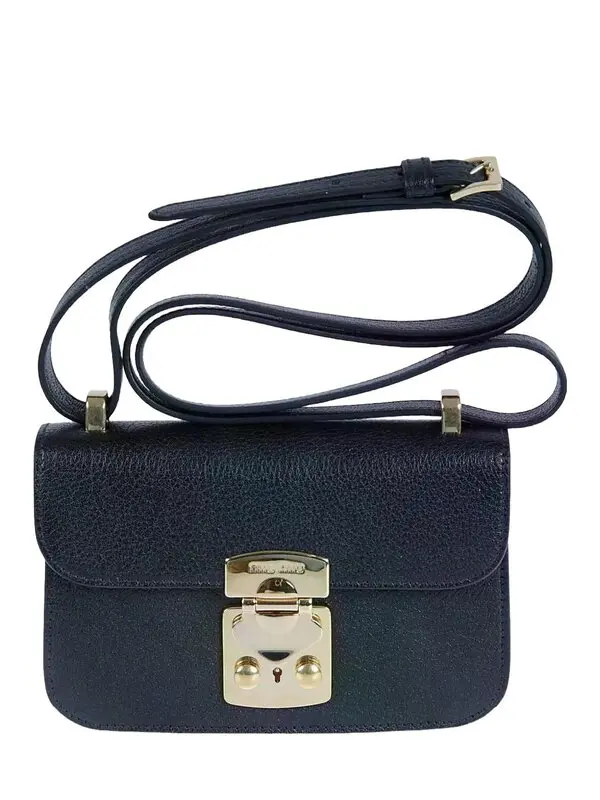 Miu Miu Textured Crossbody Bag - Black