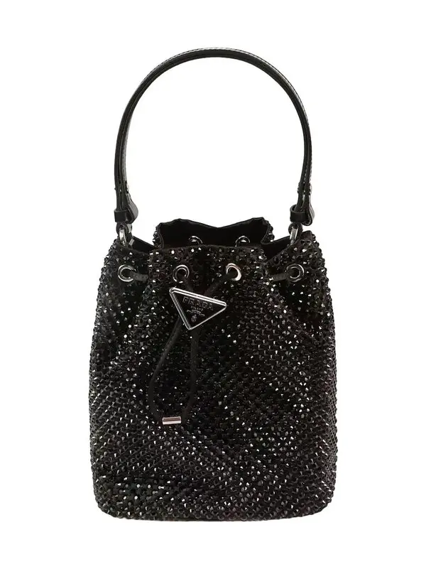 Prada Embellished Bucket Bag - Black