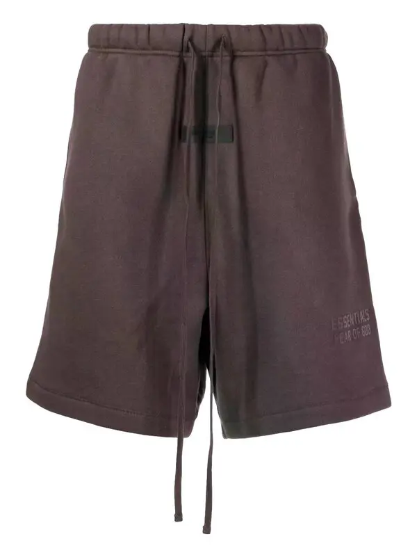 Fear Of God Logo-patch Track Shorts - Brown