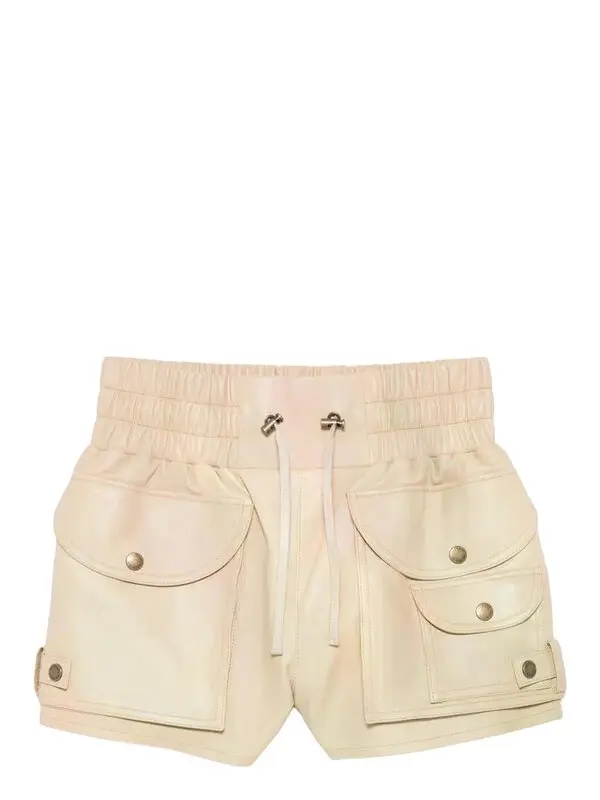 Balmain Leather Shorts - Neutrals