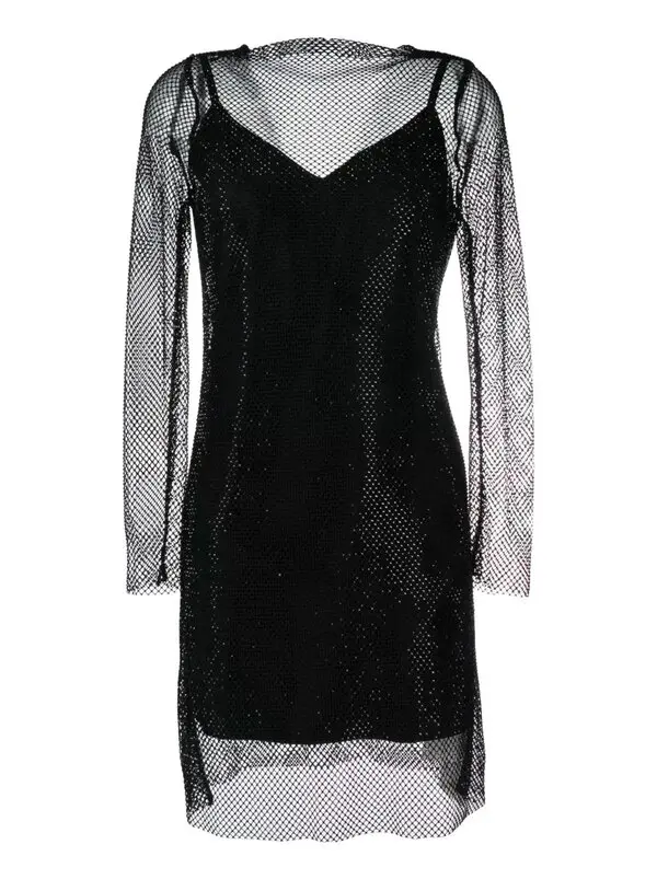 Max Mara Mesh Layered Mini Dress - Black