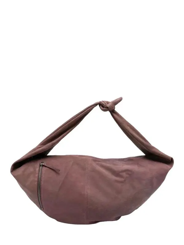 AUTENTICA 504 Knot Zip Leather Bag - Brown