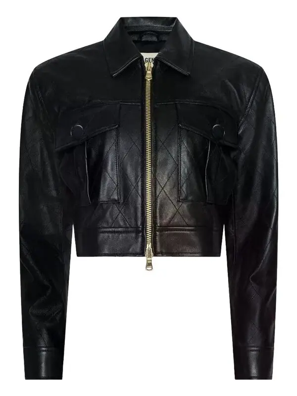 L'Agence Micah Oversized Leather Jacket - Black