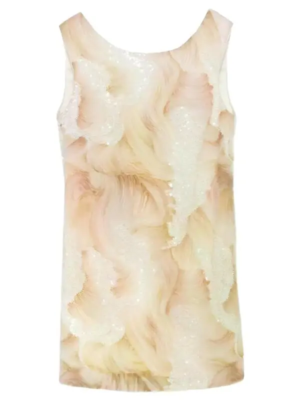 DE SANTIS Sequin Embellished Mini Dress - Neutrals