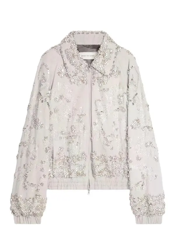 Dries Van Noten Embroidered Cotton Jacket - Grey