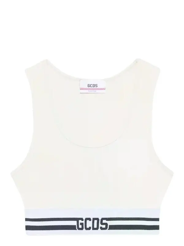 Gcds Logo-detail Crop Top - White