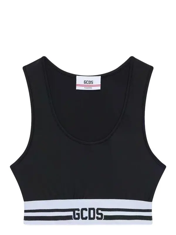 Gcds Logo-detail Crop Top - Black