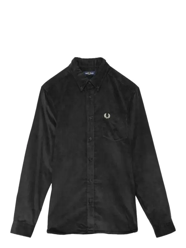 Fred Perry Logo-embroidered Corduroy Shirt - Grey