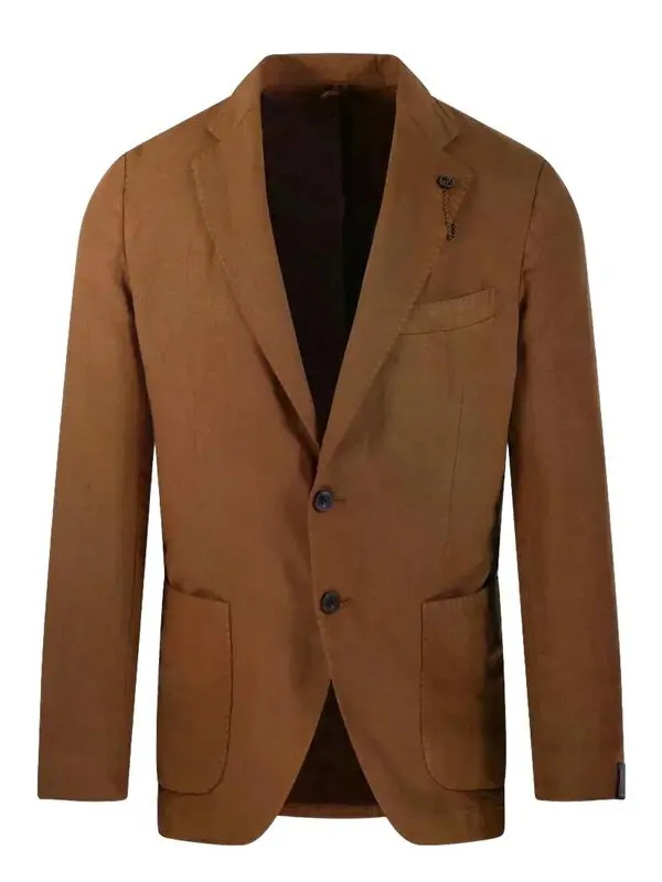 SANTANIELLO Buttoned Blazer - Brown