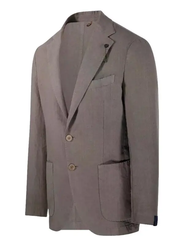 SANTANIELLO Buttoned Pocket Blazer - Grey