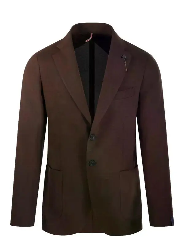 SANTANIELLO Buttoned Blazer - Brown