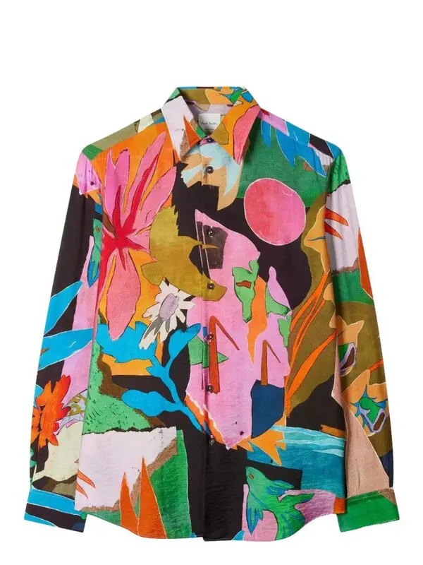Paul Smith Buttoned Floral-print Shirt - Pink