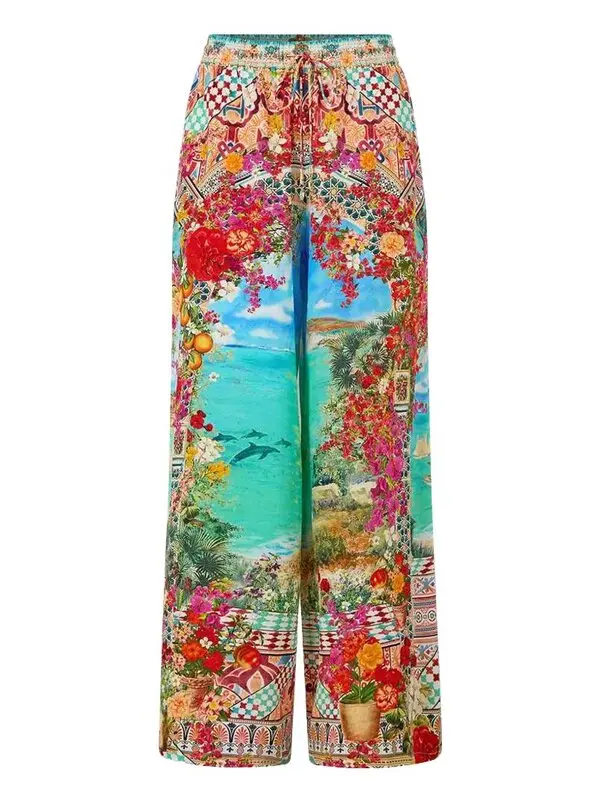 Camilla Straight-leg Printed Trousers - Red