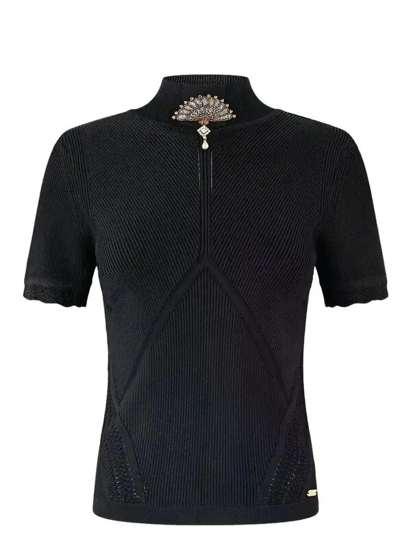 Camilla Flamenco Folklore Top - Black