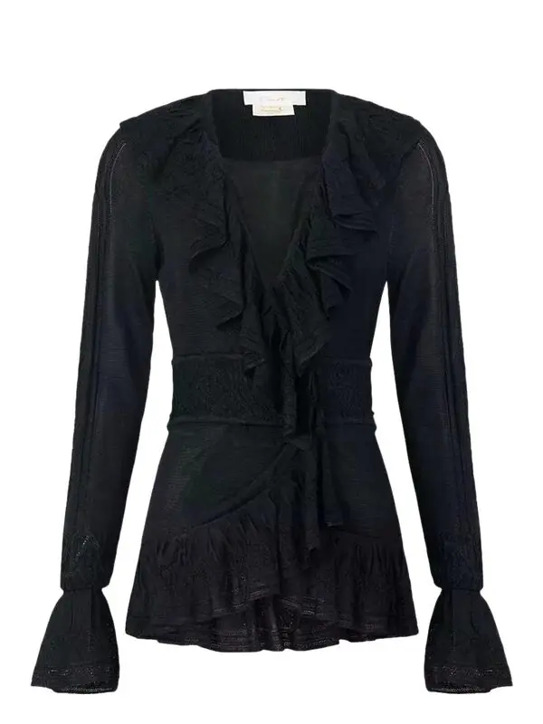 Camilla V-neck Blouse - Black