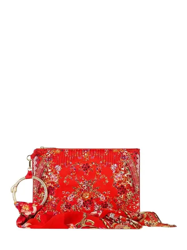 Camilla Ring Scarf Clutch - Red