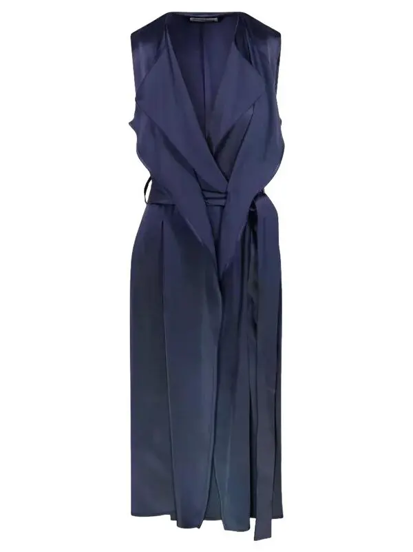 Victoria Beckham Sybil Belted V-neck Midi Dress - Blue