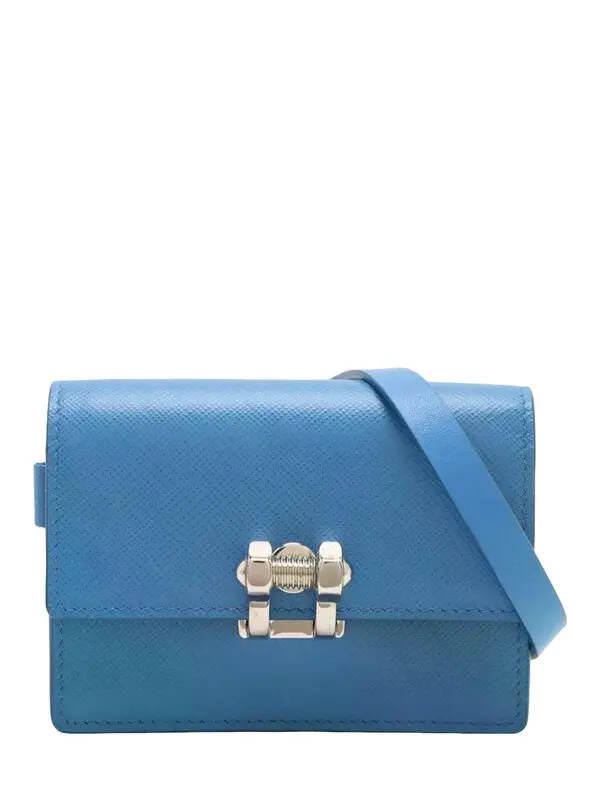 Prada Mini Saffiano Screw Lock Crossbody Bag - Blue