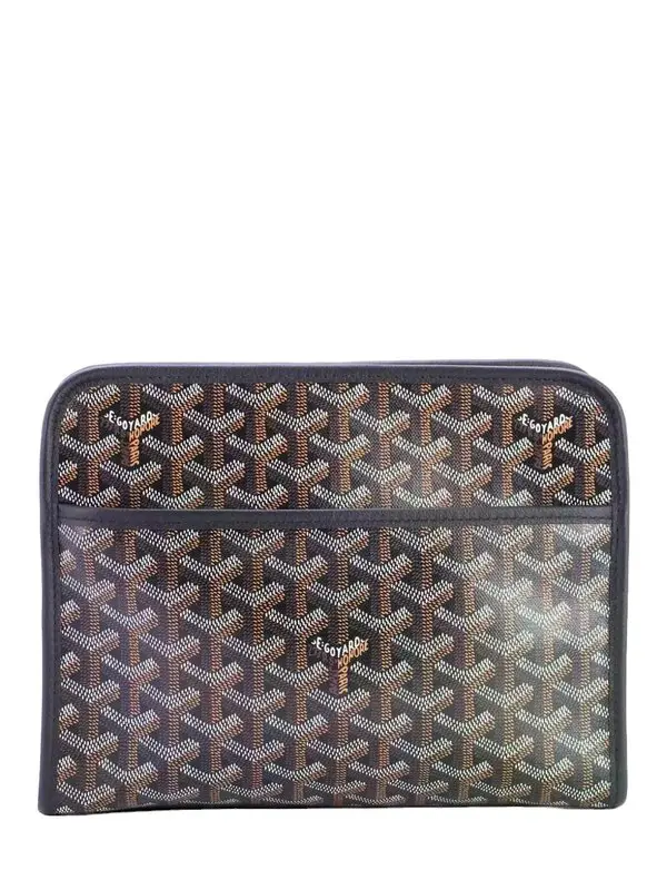 Goyard Jouvence Toiletry Pouch Coated Canvas Mm Clutch Bag - Black