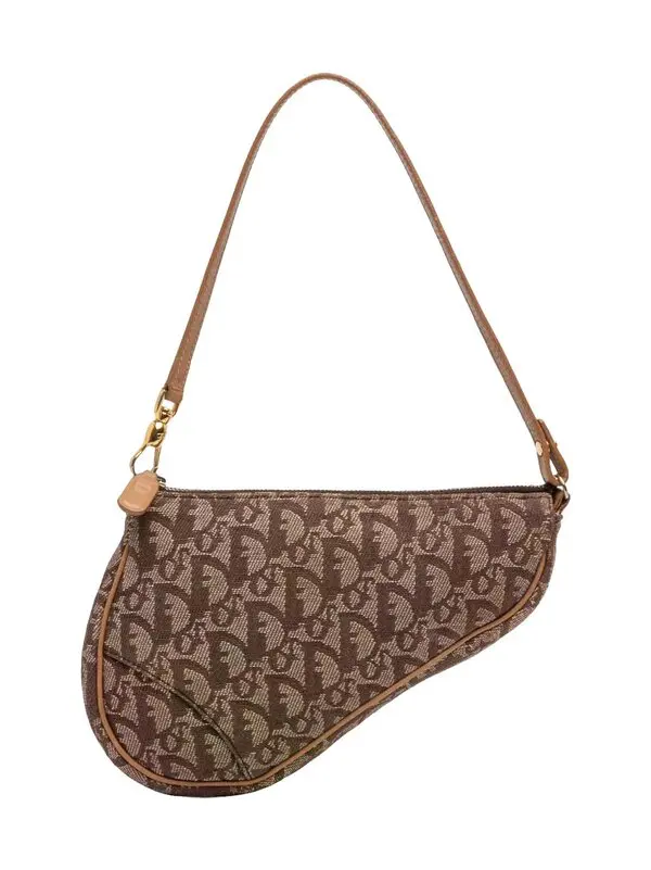 Dior Mini Diorissimo Canvas Saddle Pochette - Brown