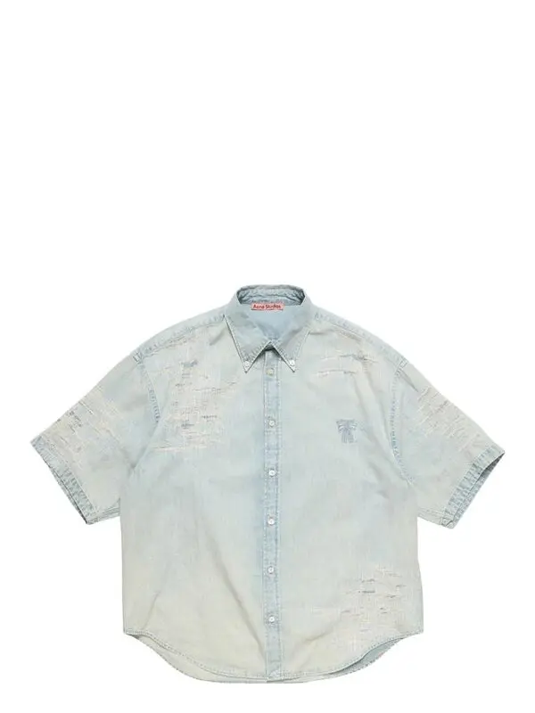 Acne Studios Mended Denim Shirt Light - Blue