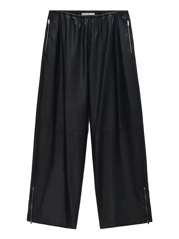 Alexander Wang Mid-rise Leather Track Pant - Black