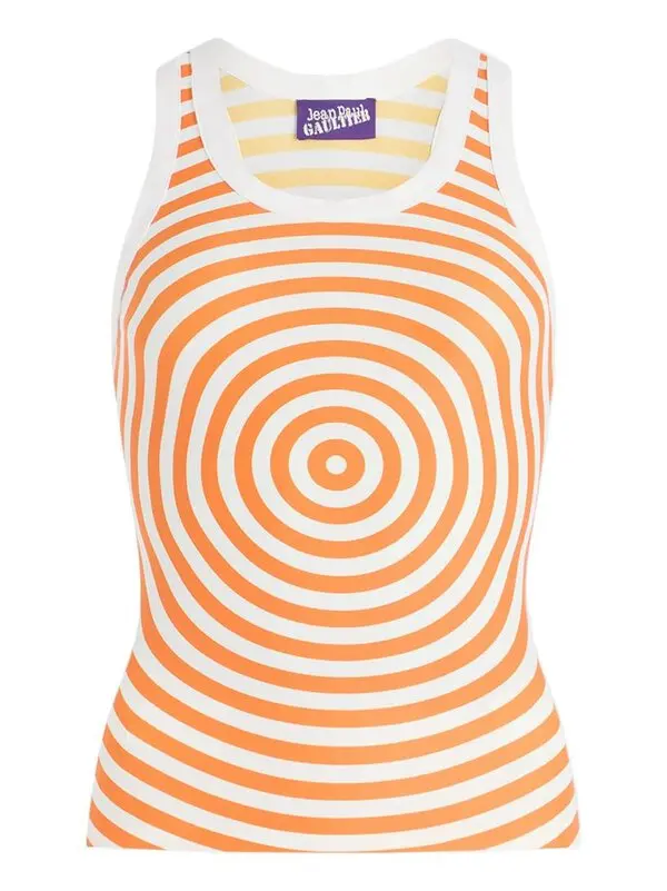 JEAN PAUL GAULTIER Printed Lycra Tank Top - Orange