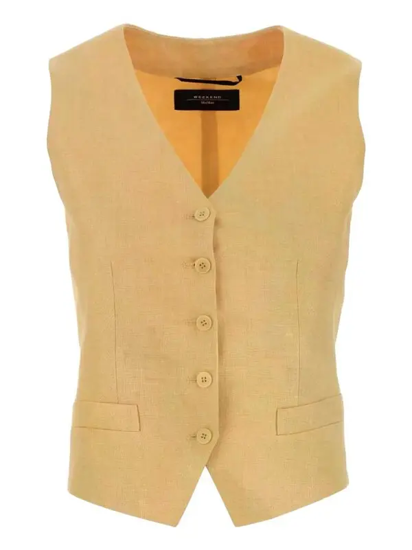 Max Mara Button Detailed Waistcoat - Neutrals