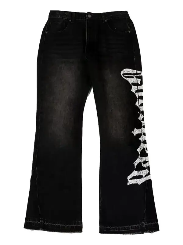 GODSPEED Logo Flared Jeans - Black