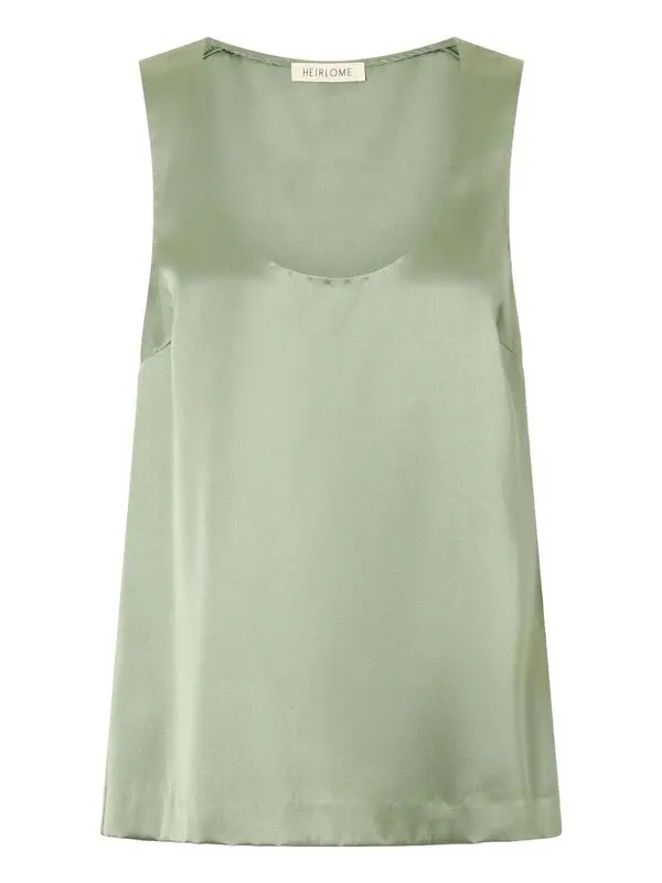 HEIRLOME Elaine Silk-satin Tank Top - Green