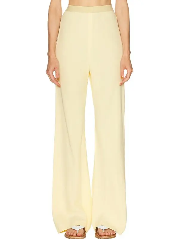 Wardrobe.NYC Crepe Bias Cut Pant In Lemon - Butter