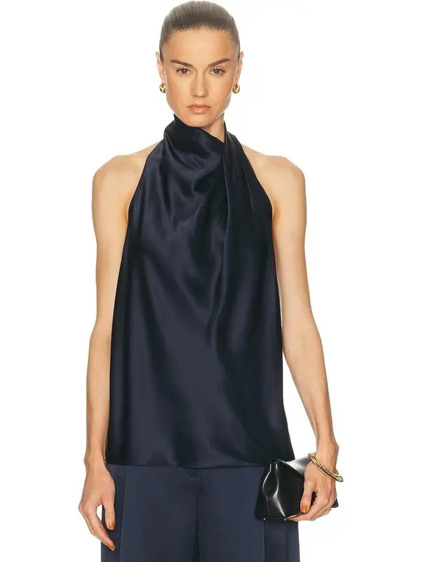 THE SEI Draped Halter Top - Space