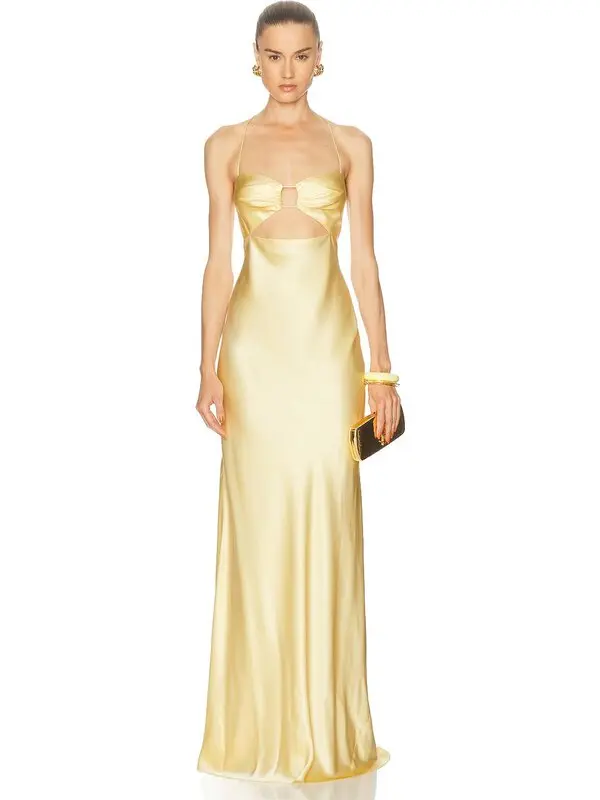 THE SEI Cut Out Bias Gown - Custard