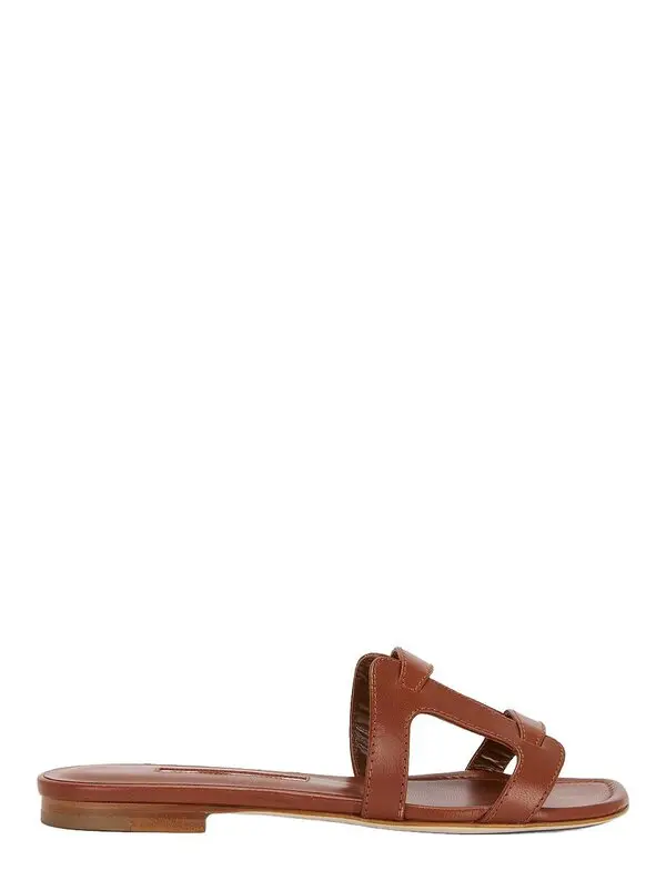 Manolo Blahnik Grellanu Flat 10 Sandal - Brown