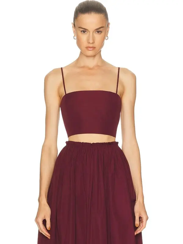 Gabriela Hearst Nadir Cropped Top - Bordeaux