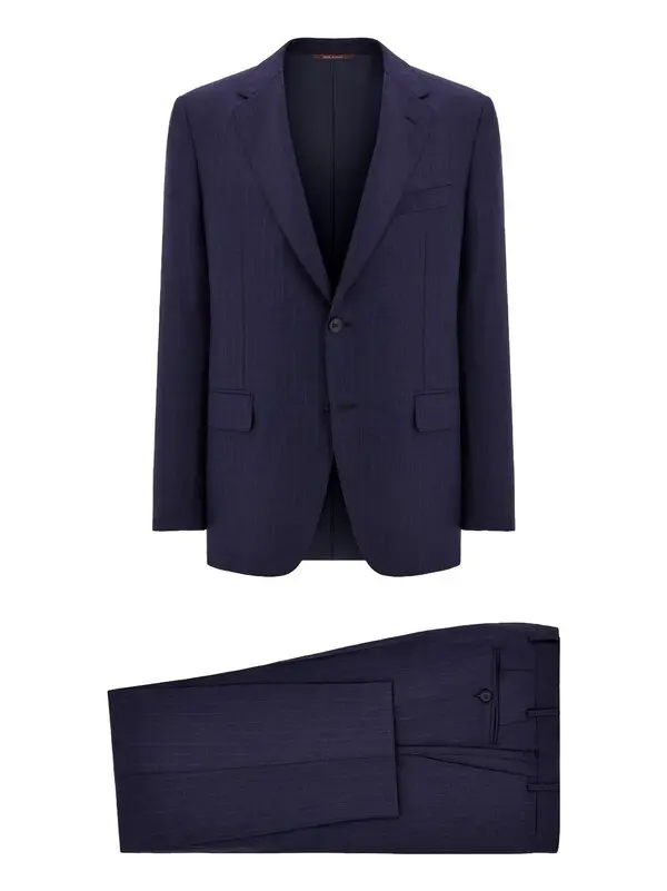Canali And Light 170's Wool And Silk Regular-fit Suit - Blue
