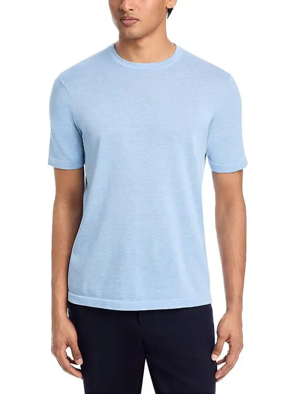 JACK VICTOR Wellington Crewneck Knit T-shirt - Light Blue