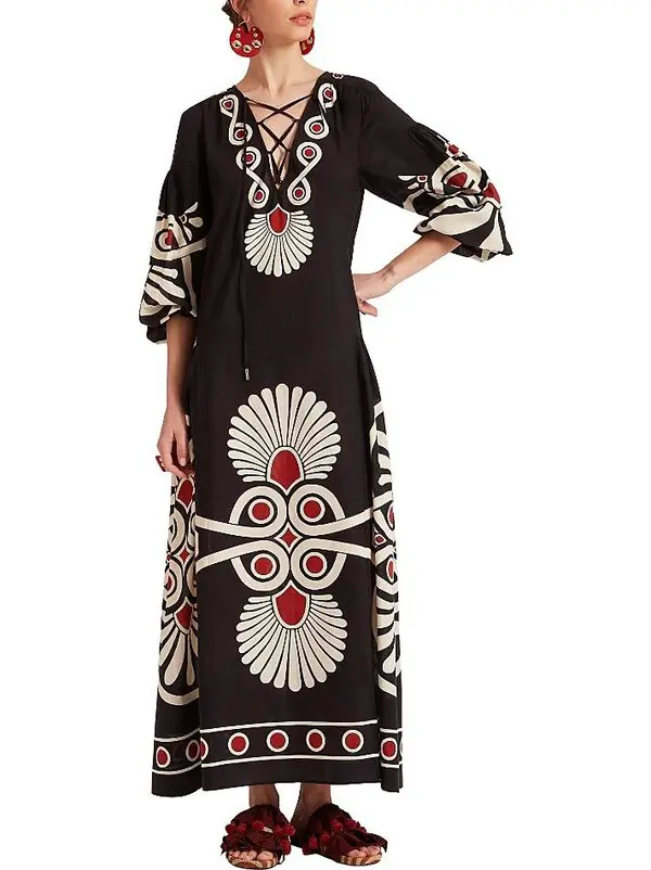 La DoubleJ Viviana Printed Dress - Whitsun Placee Black